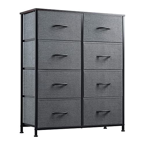 WLIVE 2 Drawer Nigjtstand, 5 Drawer Dresser and 8 Drawer Dresser Set, Storage Tower, Organizer Unit for Bedroom, Hallway, Entryway, Closets