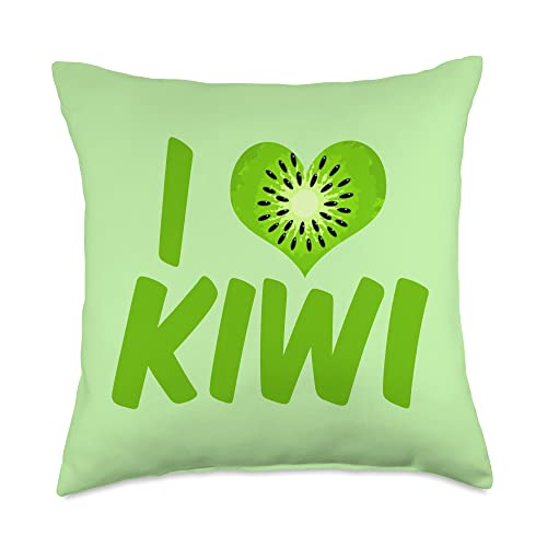 Epic Love Designs I Love Kiwi Cute Green Fruit Throw Pillow, 18x18, Multicolor