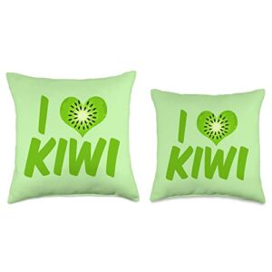 Epic Love Designs I Love Kiwi Cute Green Fruit Throw Pillow, 18x18, Multicolor