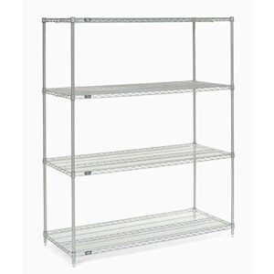 nexel 5 tier chrome wire shelving starter unit, 60" w x 24" d x 63" h