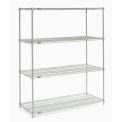 Nexel 5 Tier Chrome Wire Shelving Starter Unit, 60" W x 24" D x 63" H