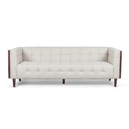 Christopher Knight Home McLarnan Tufted 3 Seater Sofa - Beige/Brown