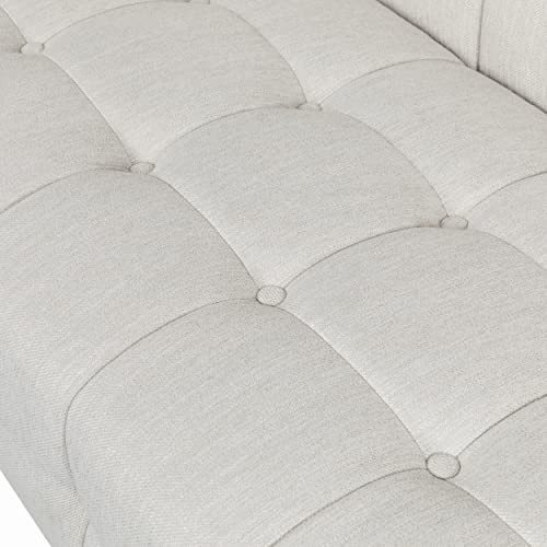 Christopher Knight Home McLarnan Tufted 3 Seater Sofa - Beige/Brown