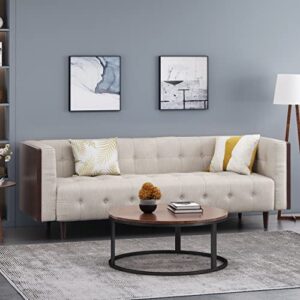 Christopher Knight Home McLarnan Tufted 3 Seater Sofa - Beige/Brown