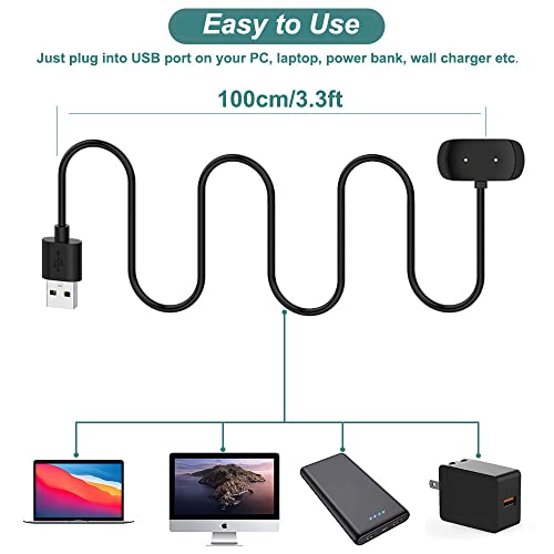 Kissmart Charger Cable for Amazfit GTS 2, GTS 2 Mini, GTS 2e, GTR 2, GTR 2e, GTS 4 Mini, T-Rex Pro, Bip 3, Bip U, Zepp E/Z, USB Charging Cable Dock Cord 3.3ft Smartwatch Accessories