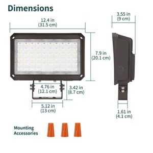 kadision 200W Parking Lot Lights Commercial LED Area Lights Outdoor, Super Bright 26000lm 5000K 100-277V IP65, Dusk to Dawn LED Flood Light with Trunnion Mount, ETL Listed