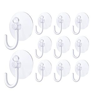 jetec 24 pieces suction cup light suction cup wall hooks hangers light clear suction cup clips for christmas wreath string lights xmas decoration (35 mm)