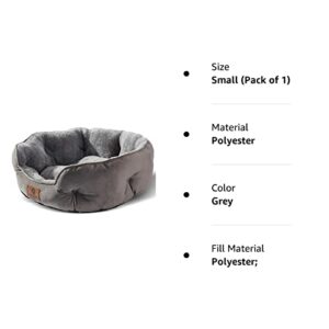 Asvin Small Dog Bed for Small Dogs, Cat Beds for Indoor Cats, Pet Bed for Puppy and Kitty, Extra Soft & Machine Washable with Anti-Slip & Water-Resistant Oxford Bottom, Grey, 20 inches