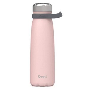 s'well stainless steel traveler - 40 fl oz - pink topaz - triple-layered vacuum-insulated containers keeps drinks cold for 60 hours and hot for 20 - with no condensation - bpa-free water bottle