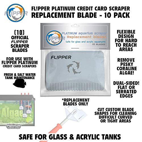 FL!PPER Flipper Platinum Aquarium Hand Scraper Tool – Glass and Acrylic Fish Tank Cleaner – Aquarium Glass Cleaner - Aquarium Glass Scraper with Serrated Blade 28"