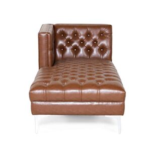 Christopher Knight Home Tignall Sectional, Cognac Brown + Silver