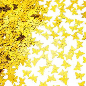 gold butterfly party table confetti - wedding anniversary birthday mothers day party foil metallic sequin confetti engagement bridal shower bachelorette party sprinkle scatter confetti decoration, 60g