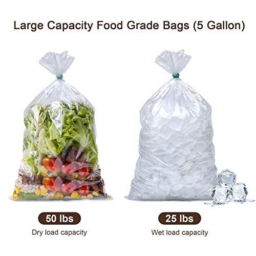 Xsourcer Food Storage Bags, 5 Gallon Bucket Liner Bags, Food Grade Platisc Bag for Marinading and Brining, Durable & BPA Free Bag for Home Kitchen, Pack of 30