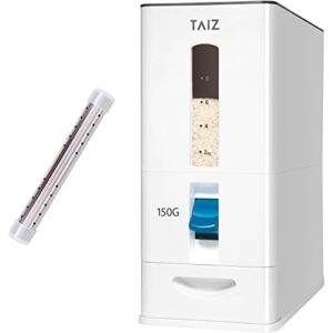 taiz rice dispenser 25 pounds - rice storage container 25 lbs, japanese rice container storage 25lbs | rice holder, rice box, kitchen rice storage dispenser - large grain dispenser max 26 lbs capacity