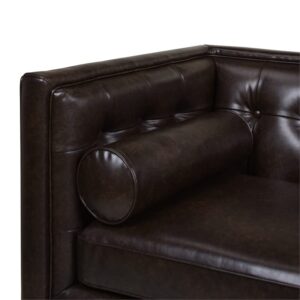 Jennifer Taylor Home Jack, 84" Sofa, Vintage Brown Faux Leather