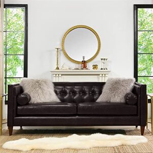 Jennifer Taylor Home Jack, 84" Sofa, Vintage Brown Faux Leather