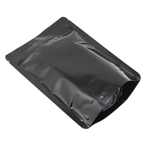 100 Pieces Resealable Mylar Bags Stand Up Foil Pouch for Zip Aluminium Foil Lock Food Storage Packaging Airtight Zipper Pouches (3.3x5.1 inch, Black)