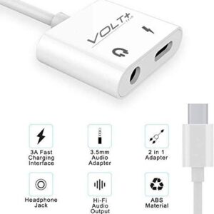 Headphone Aux Adapter Works for Samsung Galaxy S21+ 5G/Plus/Ultra with USB-C 3.5mm Audio & Charging Port Dongle