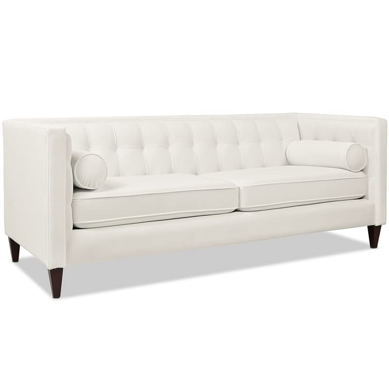 Jennifer Taylor Home Jack, 84" Sofa, Cloud White Performance Velvet