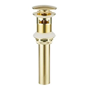 esfort bathroom sink drain stopper, pop up drain vessel sink assembly with overflow, brushed gold