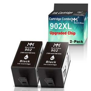 MM MUCH & MORE Compatible Ink Cartridge Replacement for HP 902 XL 902XL to Used with Officejet 6961 6979 6951 6954 6956 6958 6962 6950 Officejet Pro 6974 6968 6970 6975 6978 6960 6979 (2 x Black)