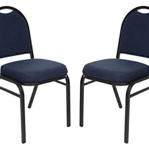 OEF Furnishings Premium Fabric Upholstered Stack Banquet Chair, Blue/Black