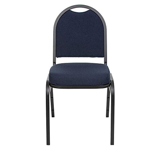 OEF Furnishings Premium Fabric Upholstered Stack Banquet Chair, Blue/Black