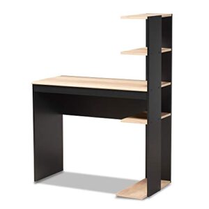 baxton studio callahan desks, dark grey/oak