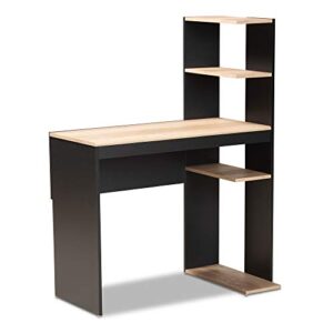 Baxton Studio Callahan Desks, Dark Grey/Oak