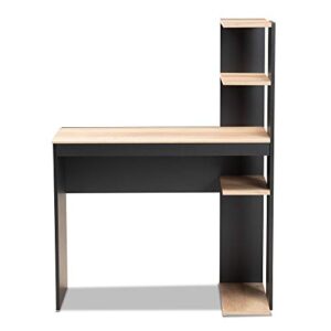 Baxton Studio Callahan Desks, Dark Grey/Oak