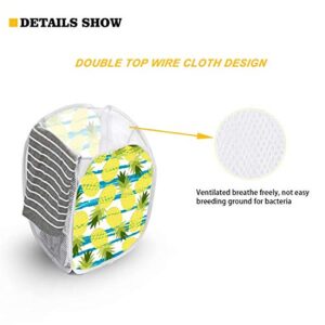 NDISTIN Deluxe Mesh Laundry Pop Up Hamper Soccer Design Rectangle Hampers Sport Style Flodable Durable Home Organization for Dormitory, Travel Polyester Fabric Collapsible Design 14.5x24.5in