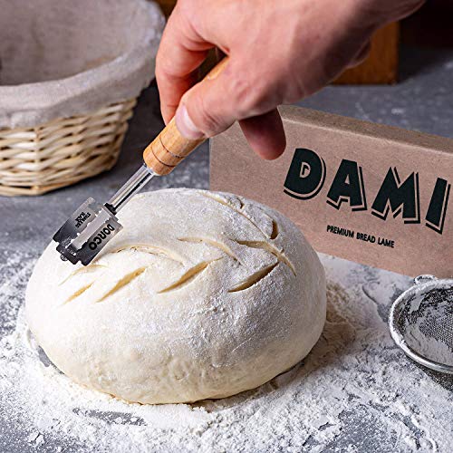 Bread Lame Dough Scoring Tool - Slashing Knife with 10 Razor Sharp Blades Sets and Leather Cover