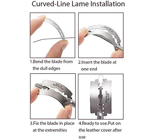 Bread Lame Dough Scoring Tool - Slashing Knife with 10 Razor Sharp Blades Sets and Leather Cover