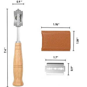 Bread Lame Dough Scoring Tool - Slashing Knife with 10 Razor Sharp Blades Sets and Leather Cover