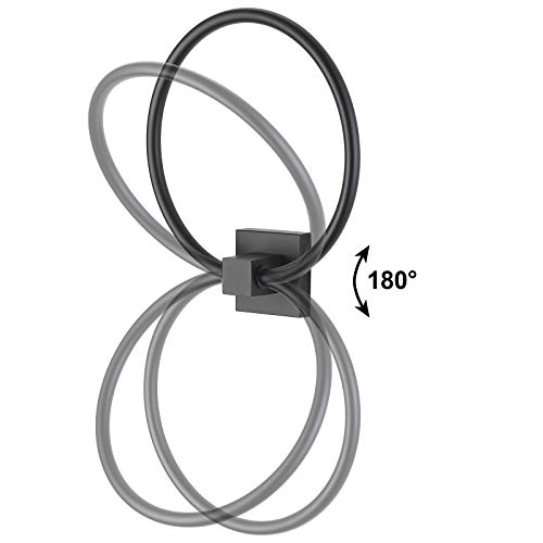 BVL Towel Ring Black, Hand Towel Holder Ring Hanger for Bathroom Kitchen ,Metal Round Towel Holder Wall Mounted Towel Rack,2 Pack 206322