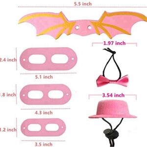 Valentine's Day Lizard Leash Harness Hat Bowtie Set - Bearded Dragon Valentine's Day Hat+Bowtie+3 Pack Reptile Harness Leash for Bearded Dragon Iguana Amphibians Small Animal Clothes Outfit (Pink)