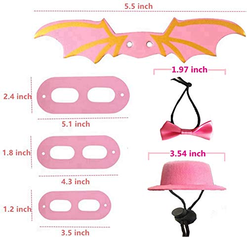 Valentine's Day Lizard Leash Harness Hat Bowtie Set - Bearded Dragon Valentine's Day Hat+Bowtie+3 Pack Reptile Harness Leash for Bearded Dragon Iguana Amphibians Small Animal Clothes Outfit (Pink)