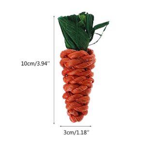 Szecl 3Pcs Carrot Rattan Hamster Chews for Teeth Grinding, Pet Mineral Chew Stone, Animals Bite Gnawing Treats for Rabbits Guinea Pigs Play Entertainment, Pet Cage Accessories Tooth Cleaning Tool