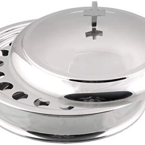 Communion Ware 3 Holy Wine Serving Tray with A Lid & 3 Stacking Bread Plate with A Lid - Mirror Finish Stainless Steel