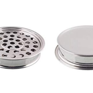 Communion Ware 3 Holy Wine Serving Tray with A Lid & 3 Stacking Bread Plate with A Lid - Mirror Finish Stainless Steel