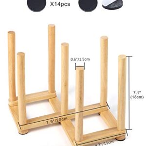 Woiworco Wooden Bottle Drying Rack, Nature Bamboo Retractable Cup Drying Rack and Mug Tree, Dish Drying Rack and Cup Drying Stander Holder for Cup, Cutting Board, Bowl, Plastic Bag Dryer Rack