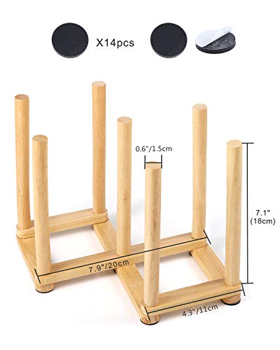 Woiworco Wooden Bottle Drying Rack, Nature Bamboo Retractable Cup Drying Rack and Mug Tree, Dish Drying Rack and Cup Drying Stander Holder for Cup, Cutting Board, Bowl, Plastic Bag Dryer Rack