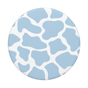 Cow Print Pattern in Light Blue Pastel Blue PopSockets Swappable PopGrip