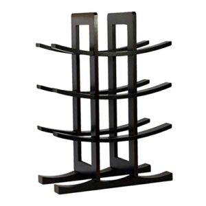 winomo bamboo wine rack wooden wooden tiered wine rack free standing countertop wine storage shelf wine bottle storage rack organizer holder ( black )