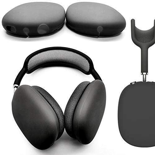 Silicone Earpads Cover for AirPod Max Headphones, AirPod Max Ear Pads Skin, Earcup Protectors, AirPod Max Ear Cushions (Black)