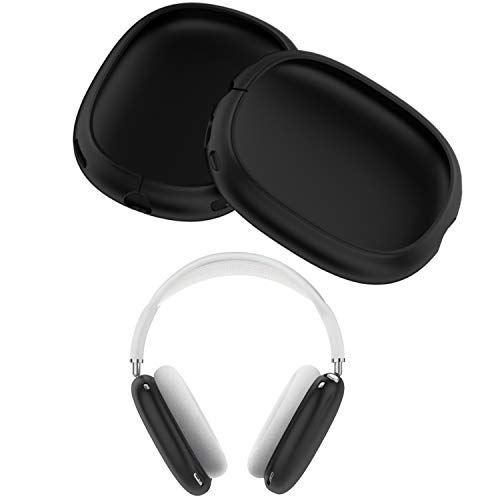 Silicone Earpads Cover for AirPod Max Headphones, AirPod Max Ear Pads Skin, Earcup Protectors, AirPod Max Ear Cushions (Black)