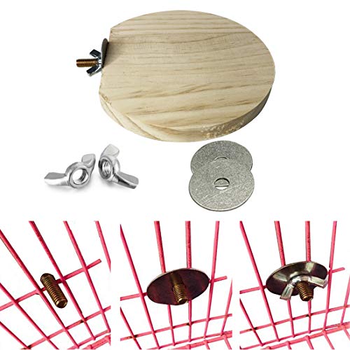 Hamiledyi 5Pcs Hamster Wooden Stand Platform Rat (L/Fan/Circular - Shaped) Activity Springboard Small Animal Natural Cage Corner Accessories for Birds, Parrot, Mouse, Gerbil to Play