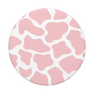 Cow Print Pattern in Pastel Pink PopSockets Swappable PopGrip