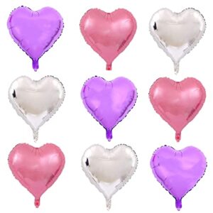 30 pcs heart balloons 18" foil love balloons mylar balloons silver heart balloons valentines day decorations balloons for valentines day propose marriage wedding party wedding