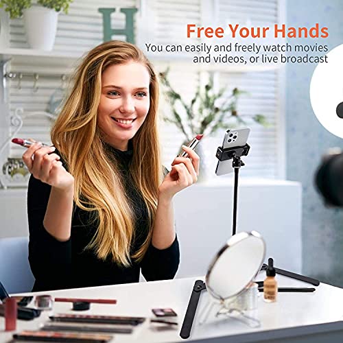 Pomarks Cellphone Holder,Overhead Phone Mount,Table Top Teaching Online Stand for Live Streaming and Online Video and Food Crafting Demo Drawing Sketching Recording(Black)